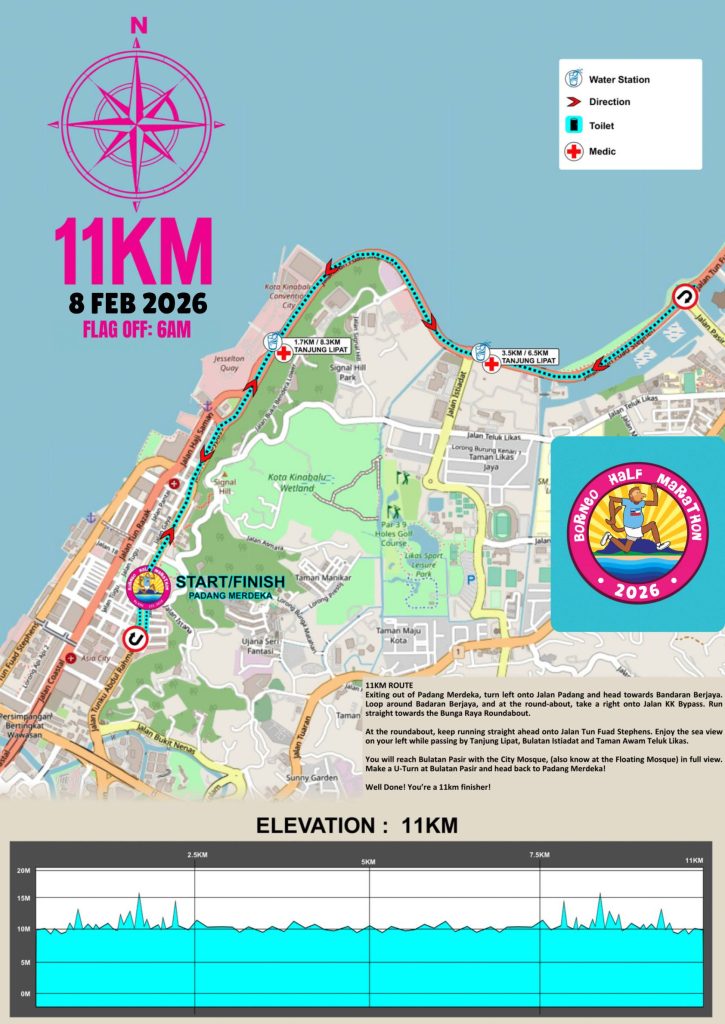 Open 11KM - BORNEO HALF MARATHON