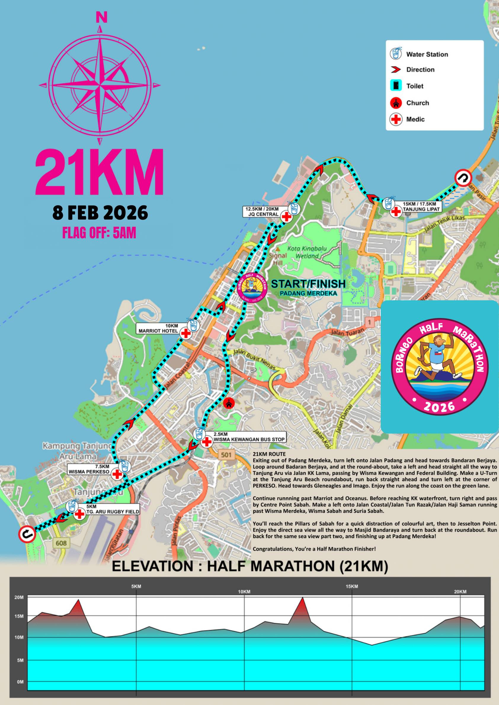 Half Marathon 21KM - Borneo Half Marathon - BHM